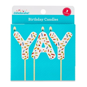 Gold Happy Birthday Candle Set, 13 Pieces, by Way To Celebrate ...