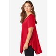 Roamans Womens Plus Size Swing Ultra Femme Tunic Short Sleeve V Neck