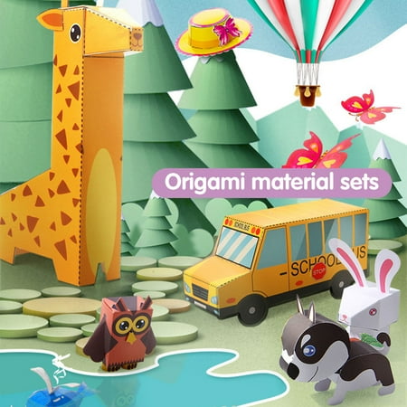 Origami Paper 3D Cartoon Colorful Origami Kit Double Sided Vivid Kids ...
