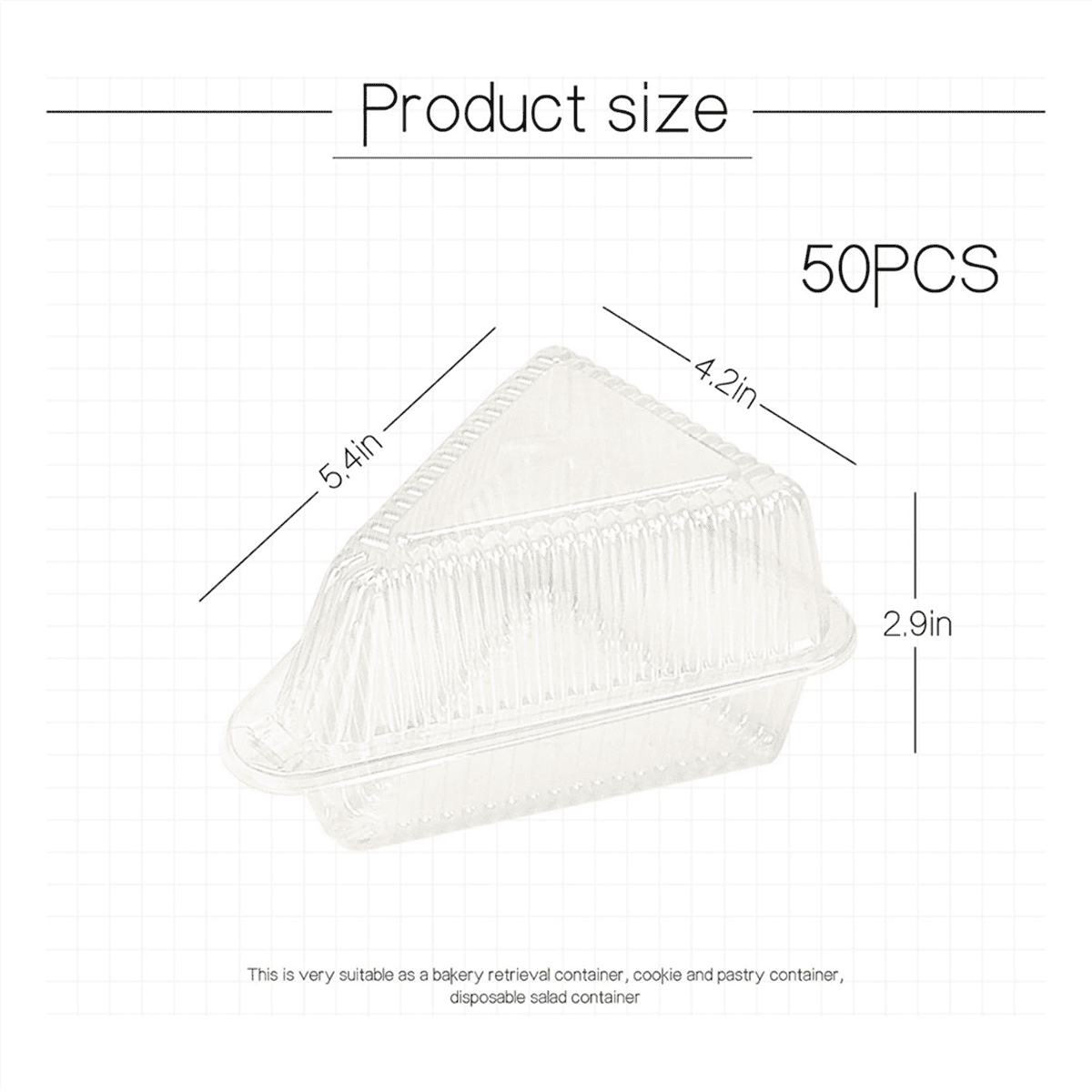 Click here for Unbranded 50pcs Cake Slice Containers With Hinged... prices