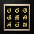 9Pcs Nickel Self-adhesive Picture Stickers Metal Decals Golden Owl ...
