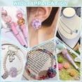 12Pcs 12 Colors Opaque Acrylic Beads Round with Flower Mixed Color 17.5 ...
