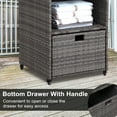 Kinbor Outdoor Pool Towel Rack, PE Rattan Storage Cabinet with Shelves ...