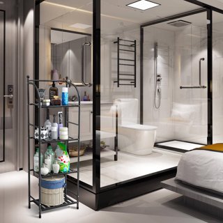 Soges 4-Tier Over the Toilet Storage Rack 68 inch Freestanding Bathroom ...