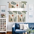 Boho Botanical Window Curtains Valance Set of 3 Sage Green Eucalyptus ...