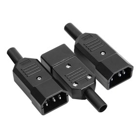 Unique Bargains 2pcs Black DIN 4 Pin Male & Female Straight Audio ...