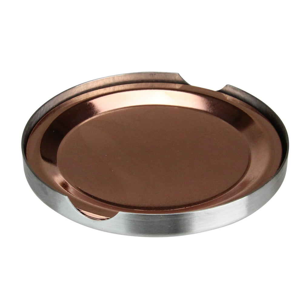 Set of 4 Stainless Steel Copper Finish Tabletop Coasters 3.75 ...