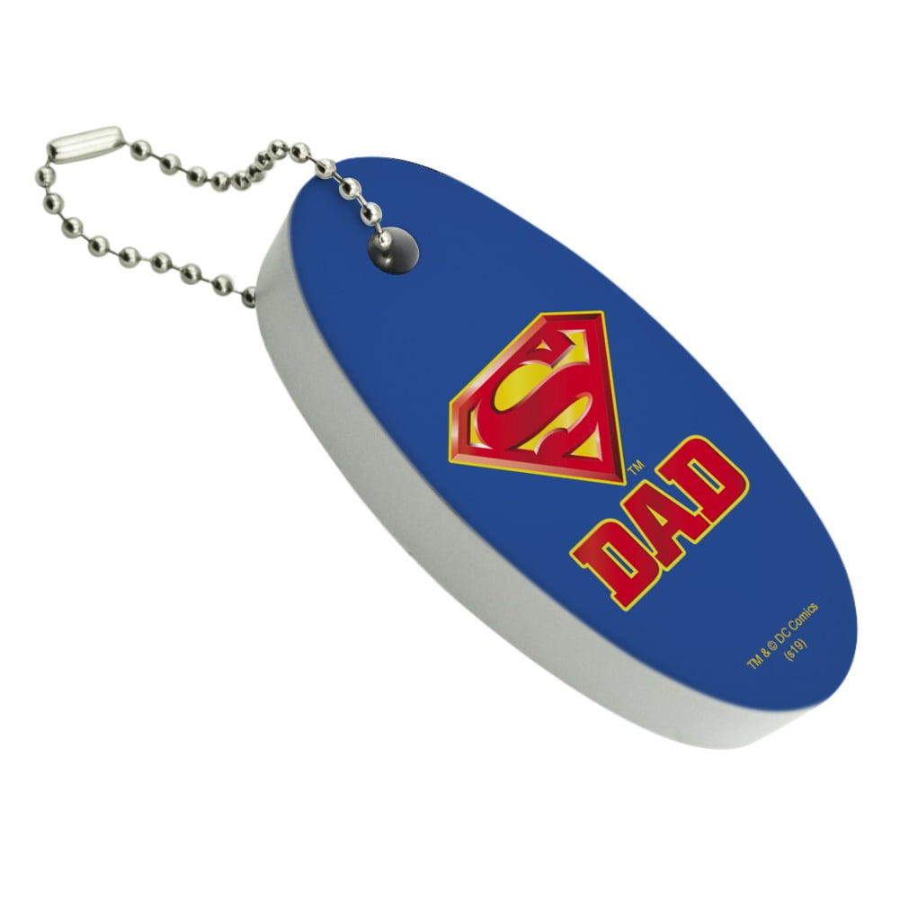 Superman Super Dad Shield Logo Floating Keychain Oval Foam Fishing Boat ...