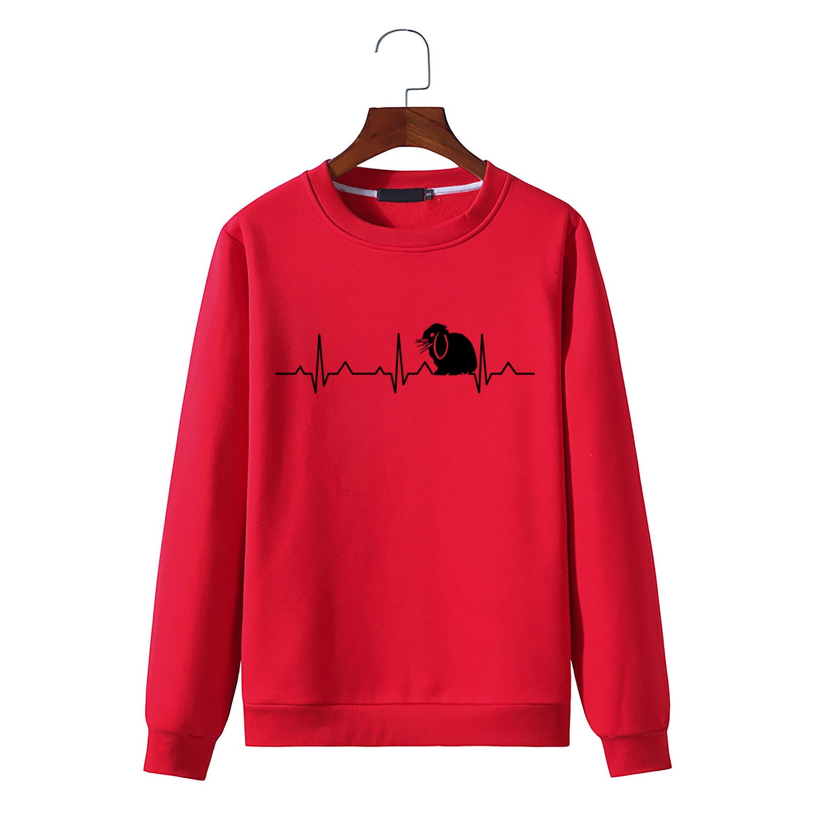 Autumn And Winter Personality Printing Heat Transfer Casual Loose Round ...