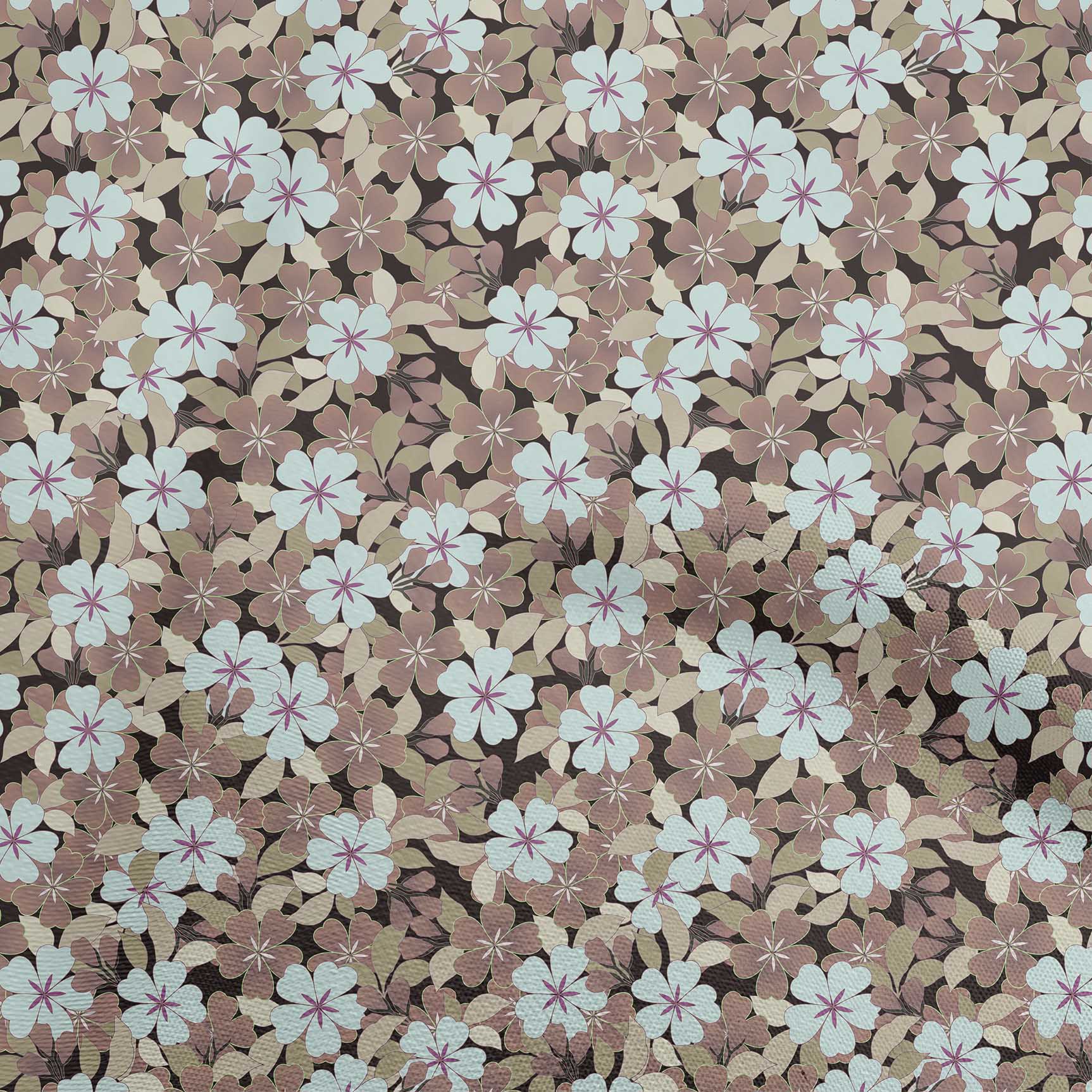 oneOone Viscose Chiffon Brown Fabric Floral Retro Sewing Craft Projects ...