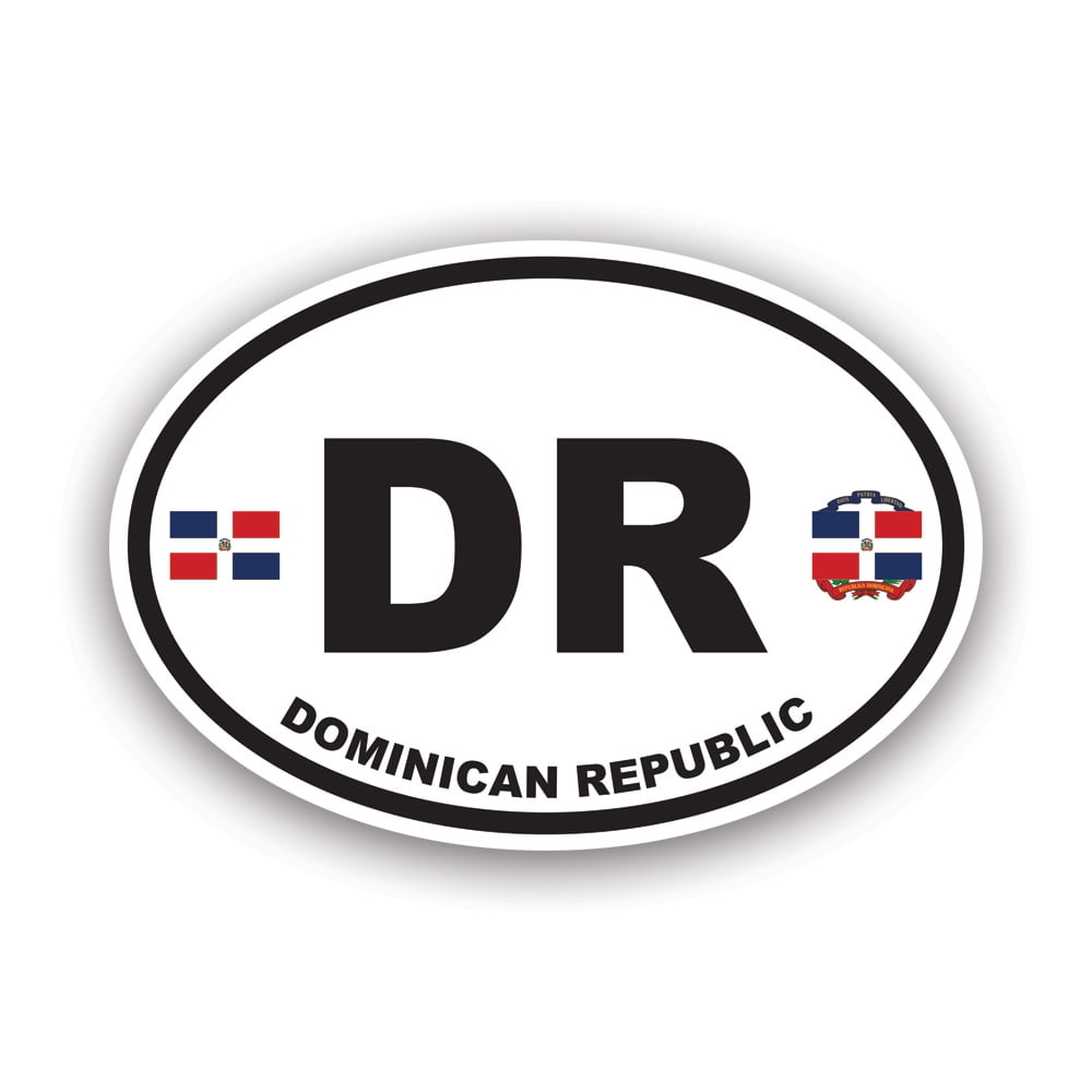 Dominican Republic Oval Sticker Decal - Self Adhesive Vinyl ...