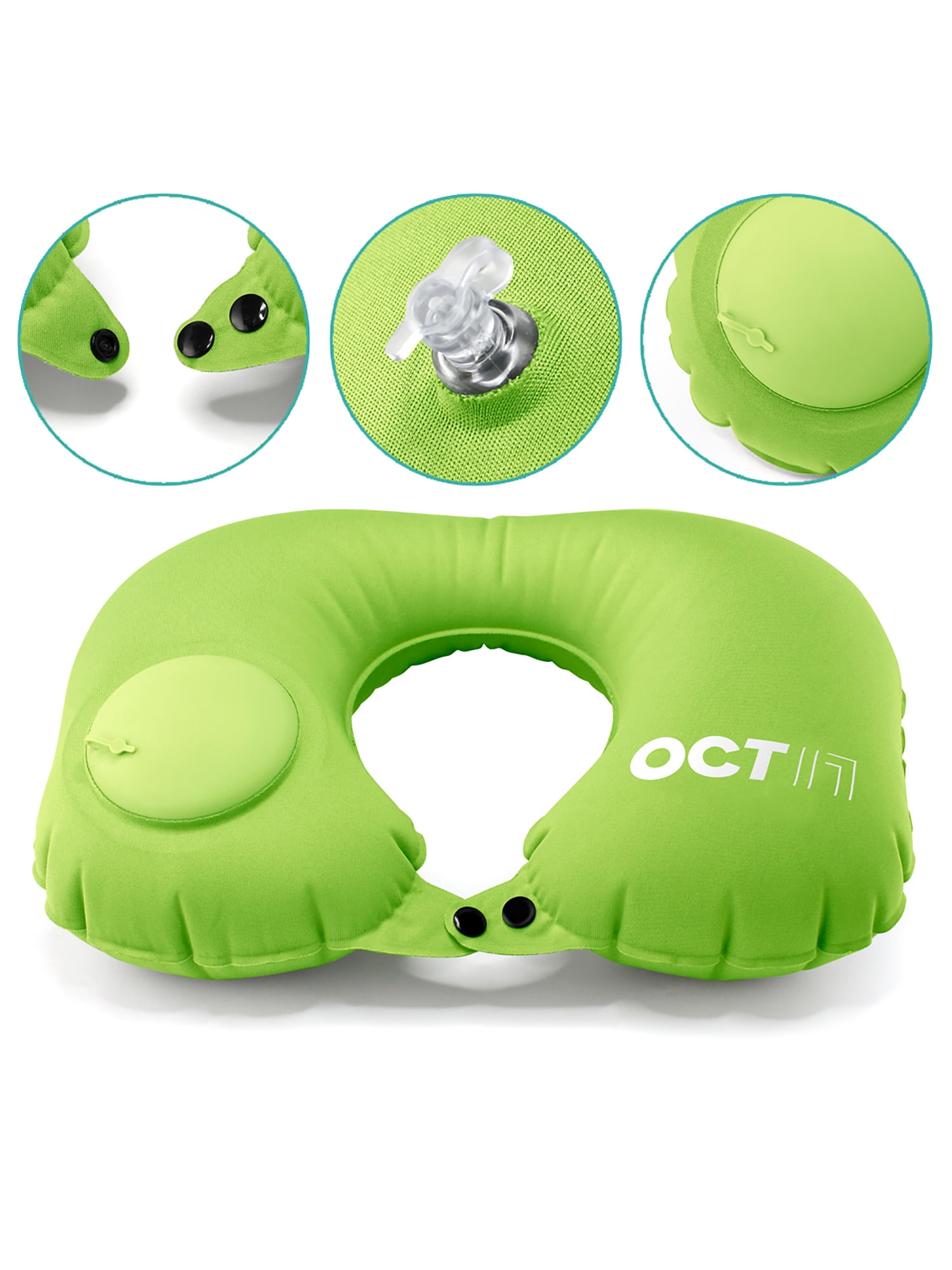 Inflatable Air Pump Travel Neck Pillow Comfortable U-Shape Airplane ...