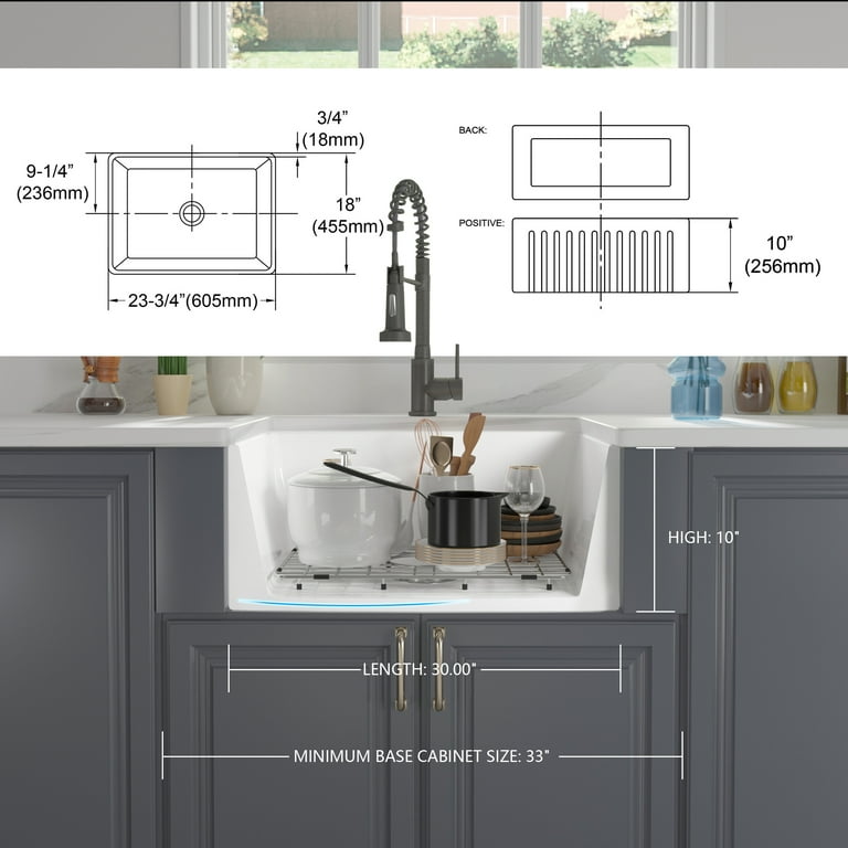 Farmhouse sink for 24 inch cabinet store