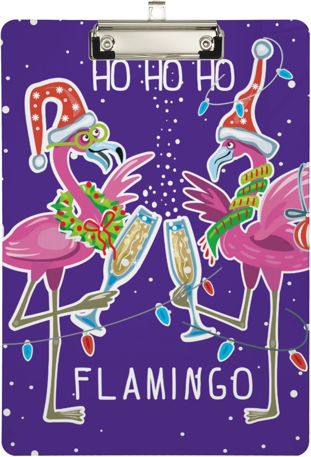 FMSHPON Christmas Flamingo Xmas Cheer Clipboard Hardboard Wood Nursing ...