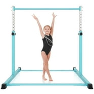 Gymnastics Bar Set with Rings, Metal Gymnastics Horizontal Kip Bar ...