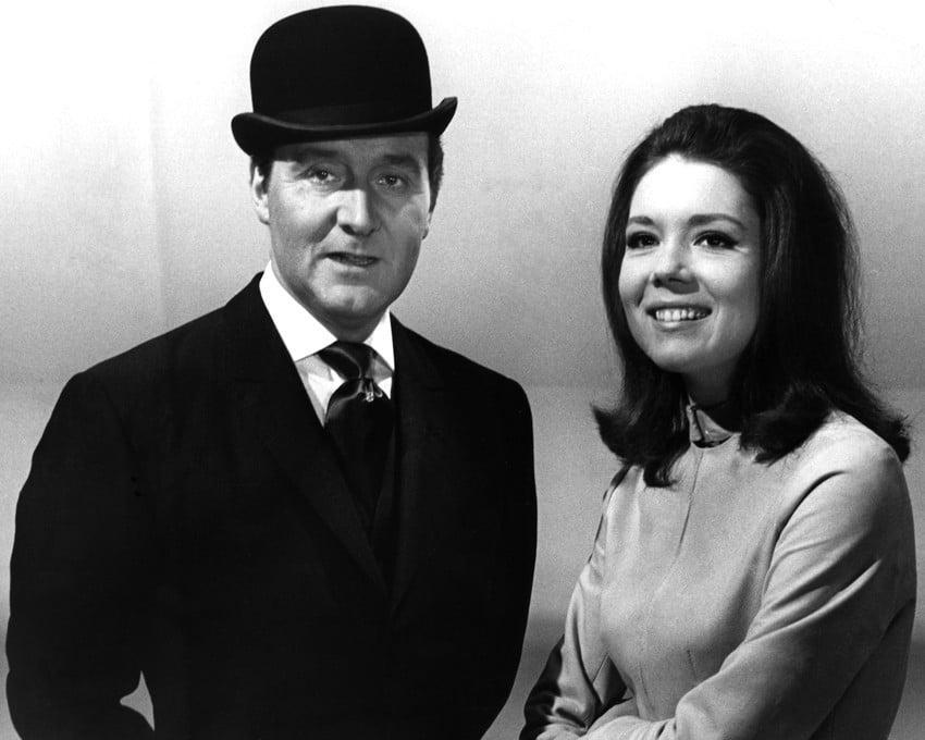 The Avengers Diana Rigg Patrick Macnee bowler hat & jumpsuit iconic ...