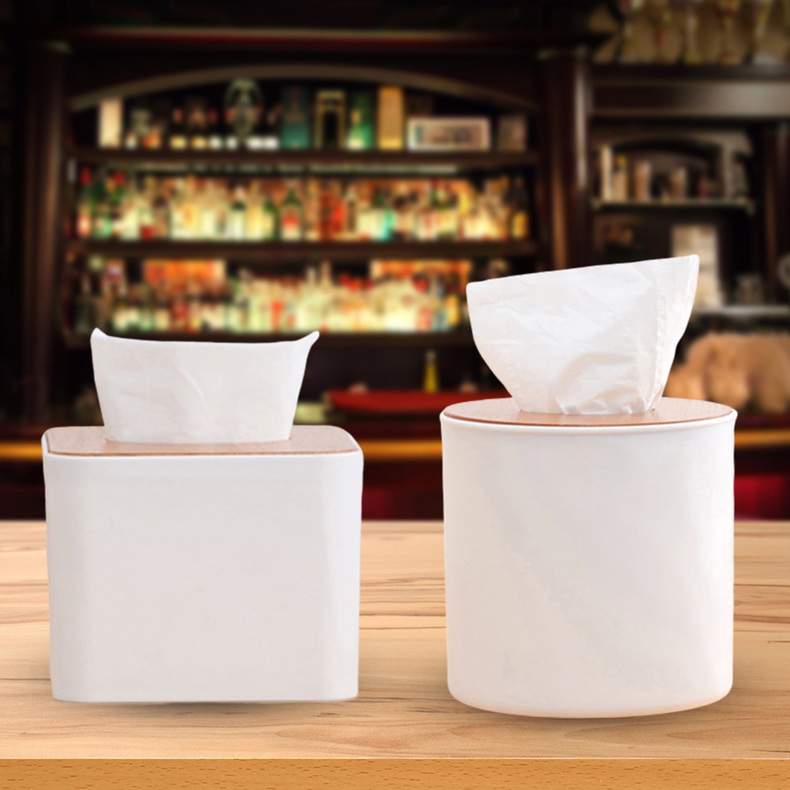 Hesroicy Tissue Box Sturdy Space Saving PP Log Cover Tissue Box for ...