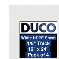 Duco USA-Made HDPE Sheet 1/8 Inch Thick 12" x 24" - 4 Pack of White ...