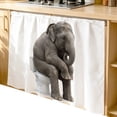 Abstract Art Cabinet Curtains 35" W x 35" L Funny A Thinking Elephant ...
