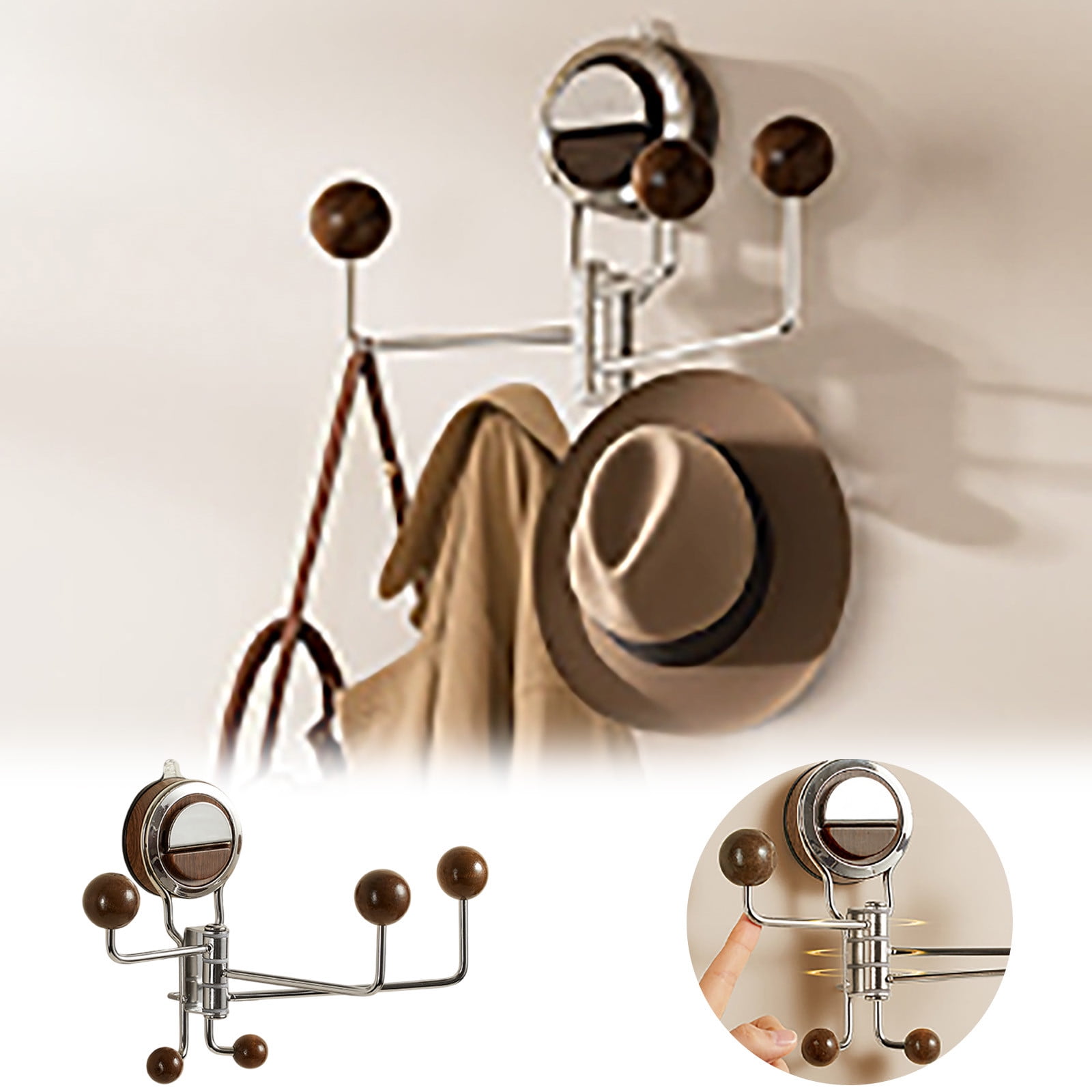 Click here for Vivavault Suction Shower Hooks 5 Rod Rotating Hang... prices