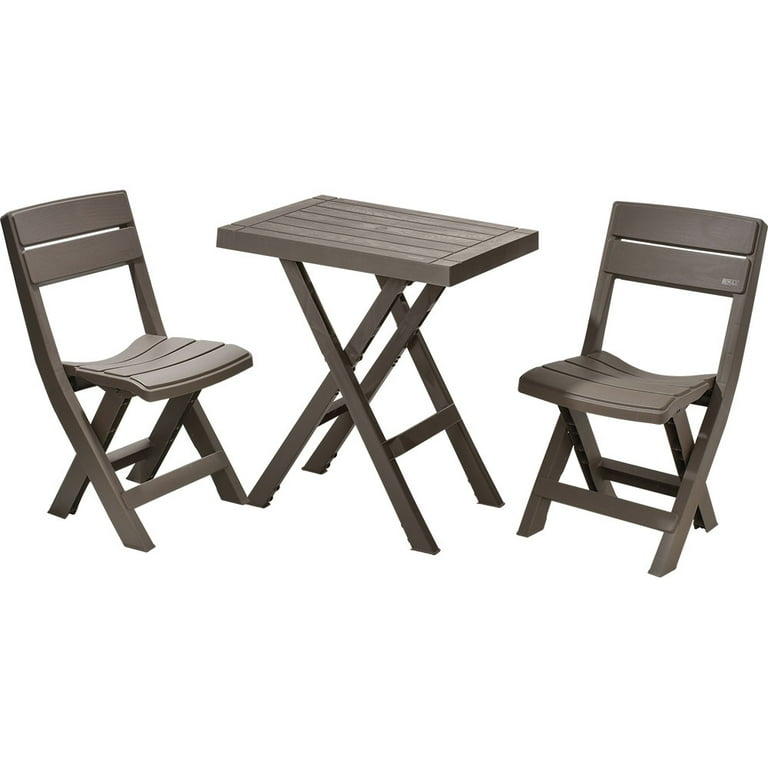 Inval 3 Piece Patio Bistro Set with Rectangular Table by Rimax in Mocha 13112