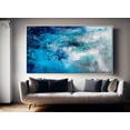 Abstract Handmade Painting in Turquoise, Blue & White – Modern Oceanic ...