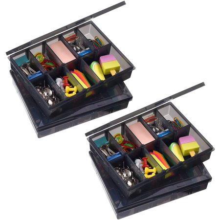 HTWW 2 Pack 10 Grids Plastic Compartment Container for Office Supplies ...