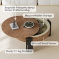 Noble House Lira 33" Round Coffee Table with Hidden Storage, Sturdy ...