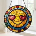 Abstract Happy Face Glass Style Window Hanging - Walmart.com