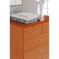 Contemporary Home Living 48" Cherry Red and Silver Rectangular 7-Drawer ...