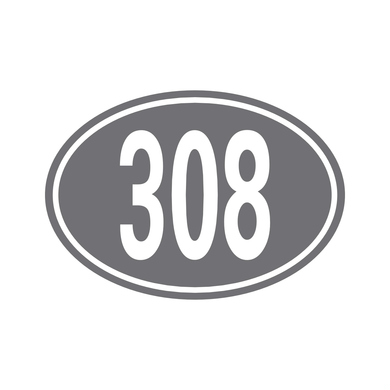 Oval 308 Sticker Decal Die Cut - Self Adhesive Vinyl - Weatherproof ...