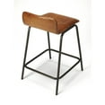 Butler Specialty Ludlow Leather and Metal Counter Stool in Brown ...