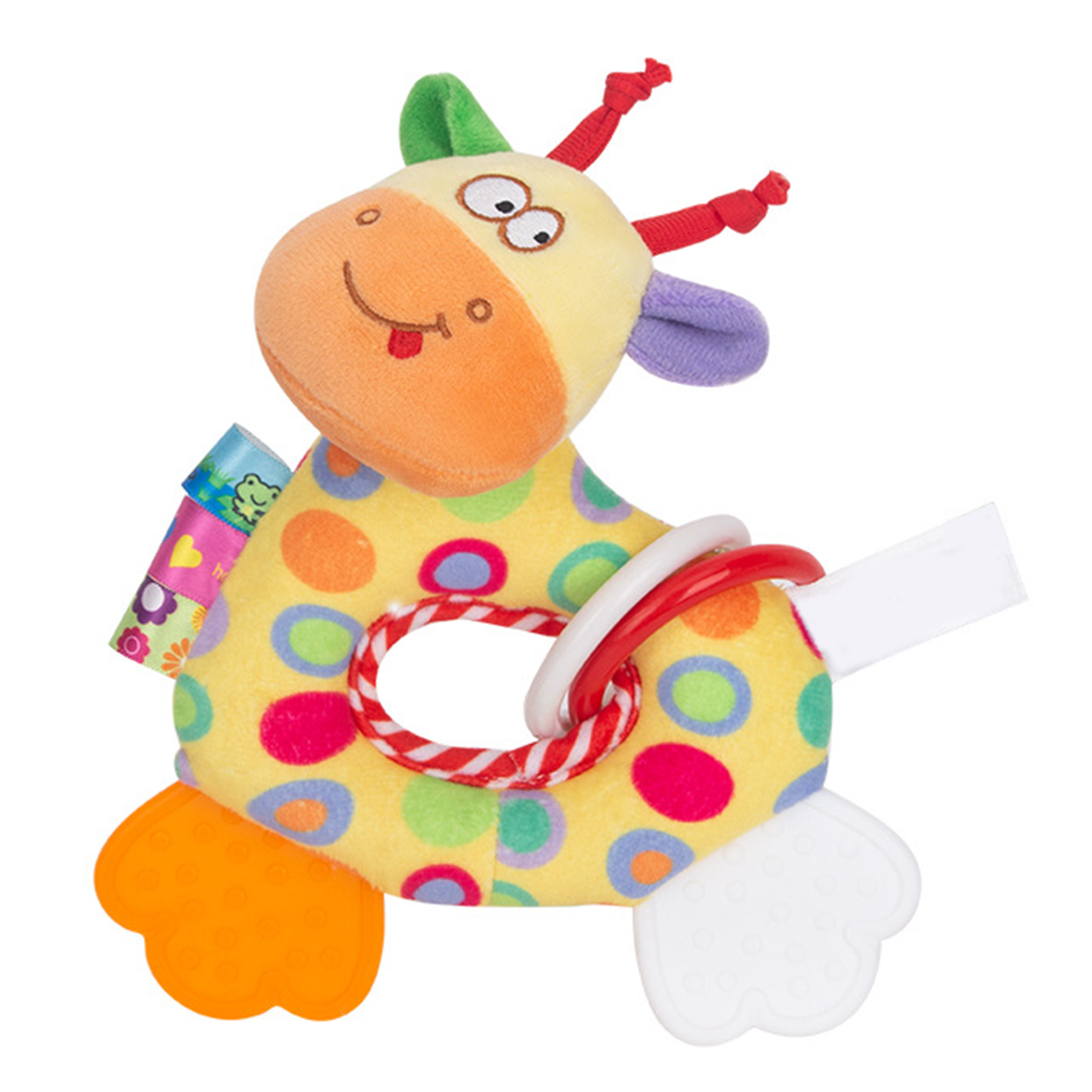 Warkul Baby Rattle Toys,Newborn Soft Baby Cute Cartoon Animal Cow Plush ...