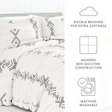 Noble Linens 3-Piece Gray Urban Stitch Print Comforter Set, King ...