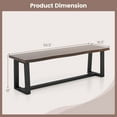 Costway 56.5" Large Table Bench Wood Dining Bench with Wavy Edge ...