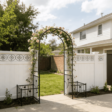 vidaXL Outdoor Patio Garden Rose Arch Arbor Trellis with Bench ...