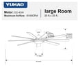 72 Inch LED Ceiling Fan with Remote Control - Smart DC Motor Fan with ...
