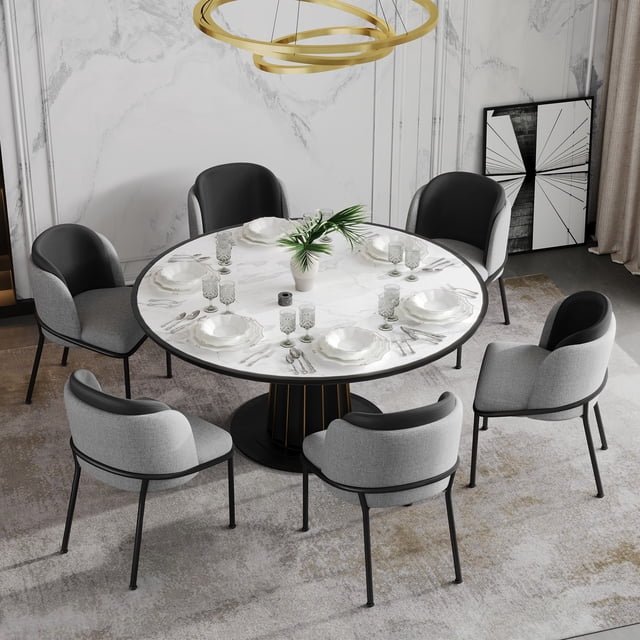 Noble House 6 Modern Chairs with Slanted Legs and Adjustable Feet for ...