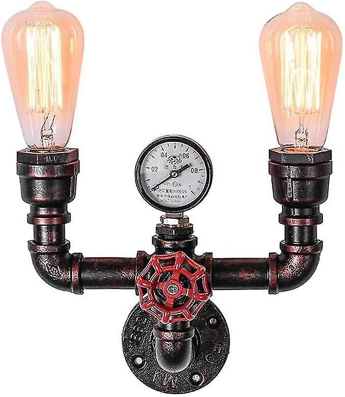 Industrial Retro Retro Style Steel Pipe Metal Water Pipe Wall Lamp Wall ...