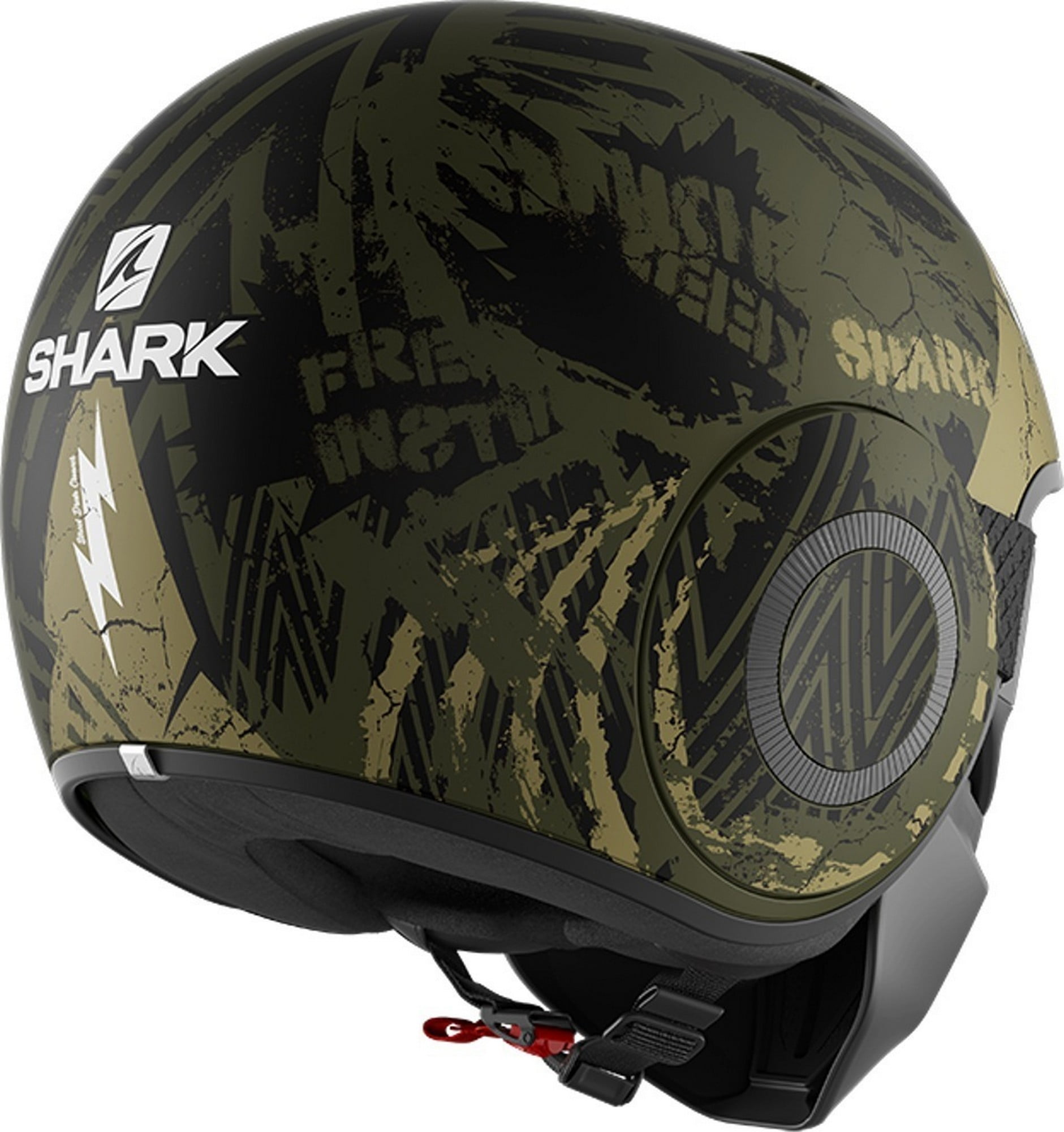 Buy Shark Street-Drak Crower Open Face Motorcycle Helmet Green/Black XL ...