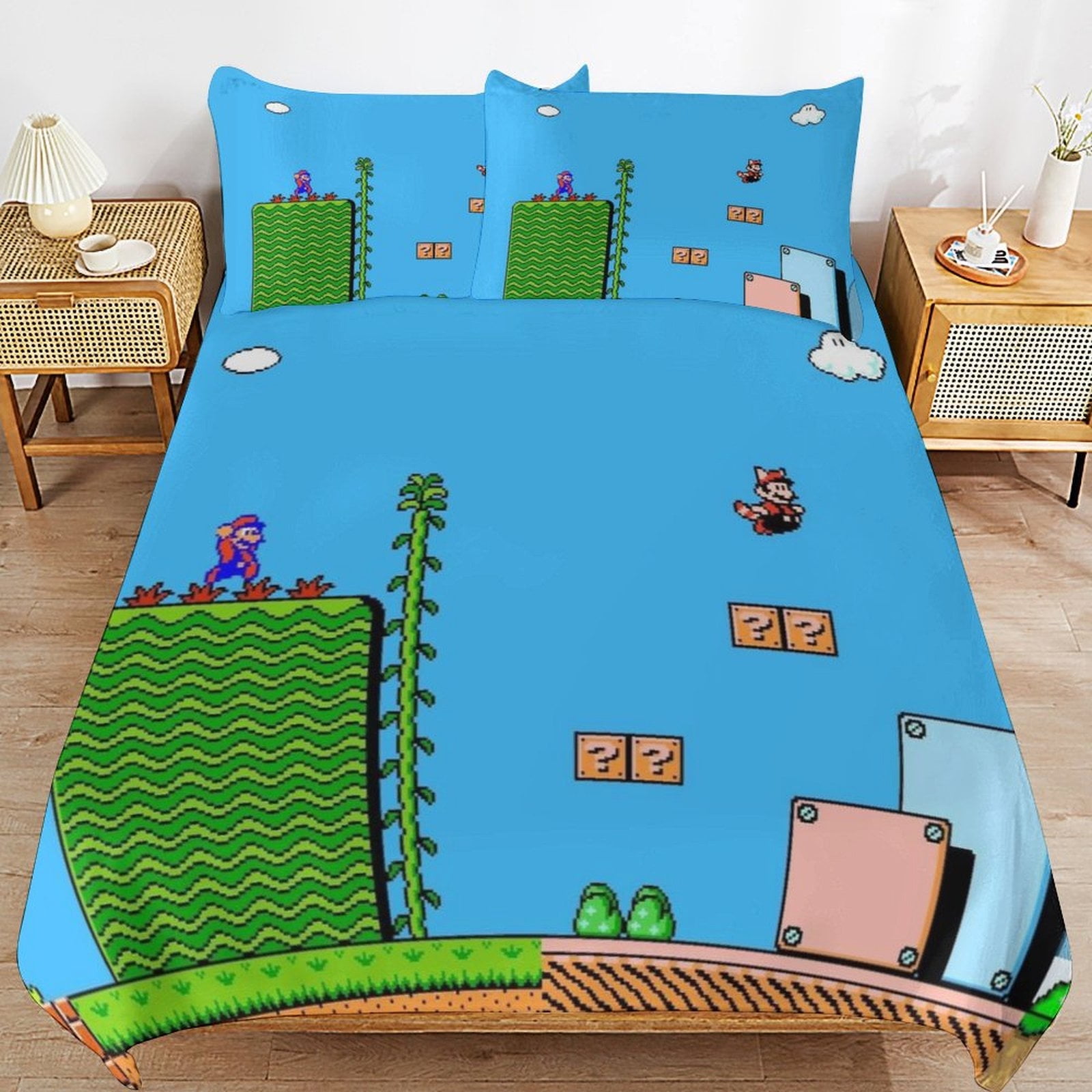 Super Mario 3-Piece Comforter Set for Bedroom, Super Mario Bedding Set ...