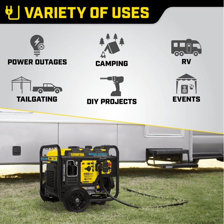 Champion Power Equipment 3500W Push Button Start Inverter Generator
