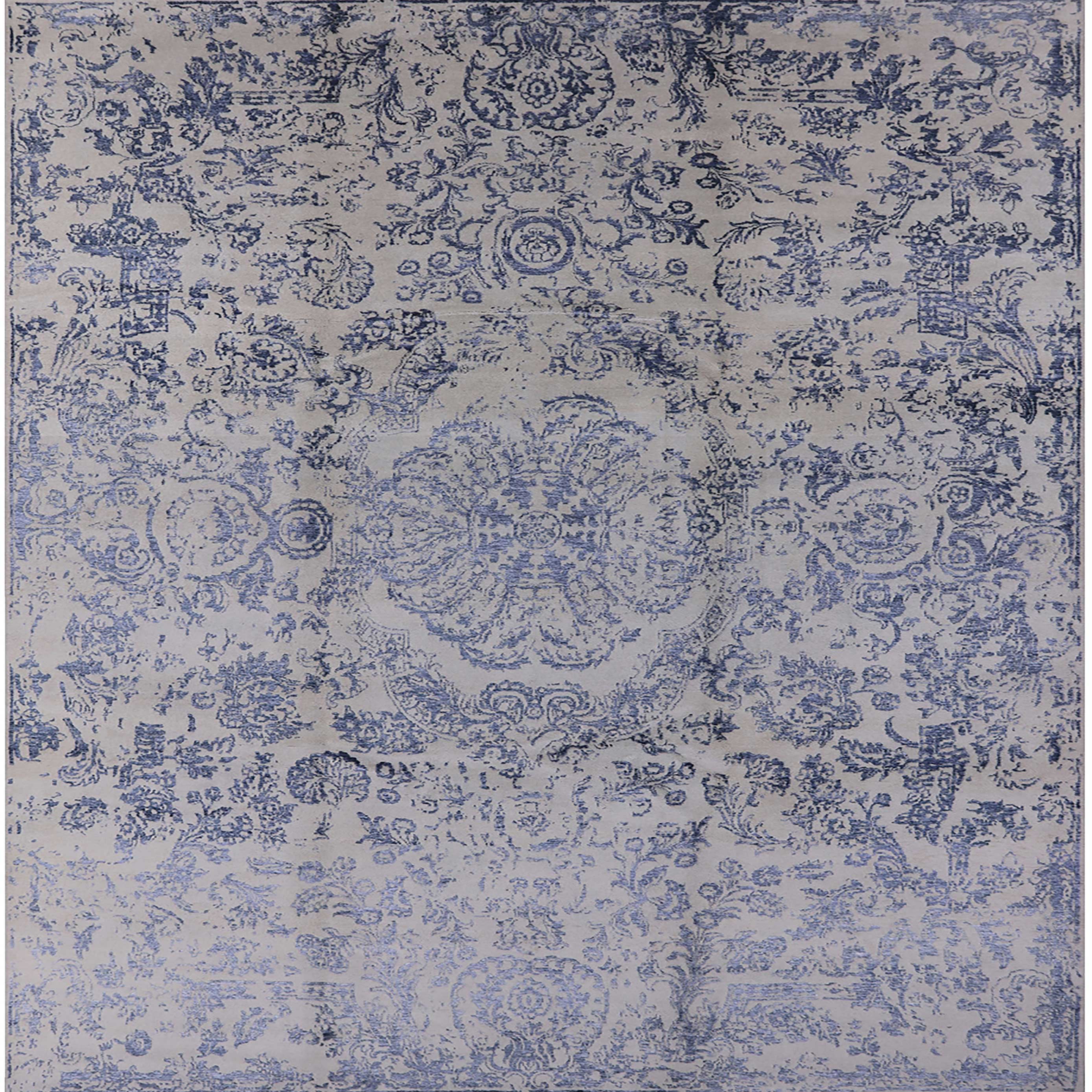 Ahgly Company Indoor Square Mid-Century Modern Dark Gray Oriental Area ...