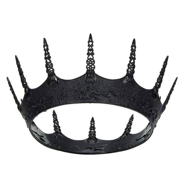 Black Gothic Crown for Men & Women - Halloween Costume Headpiece, Metal ...