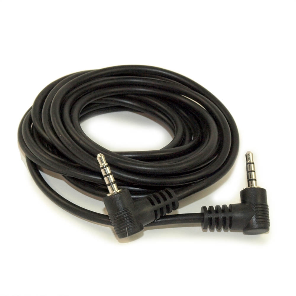 10ft 3.5mm 4 Conductor TRRS BOTH ANGLED Mini +Mic / Video M/M Cable ...