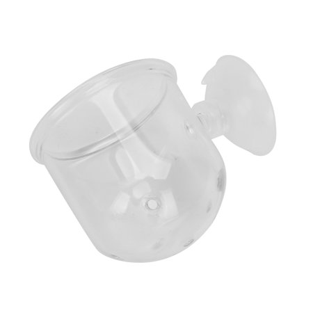 Fish Feed Glass Cup, Fish Feeding Cup, Glass Red Hole Design Animals ...