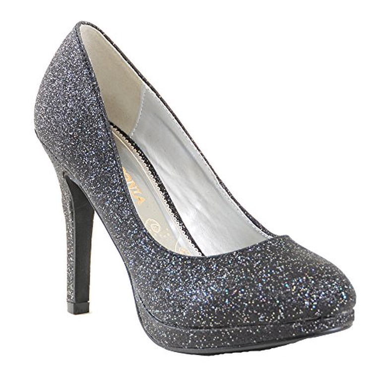 Black Sparkly Prom Heels