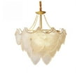 FINE MAKER 23.6" Crystal Shell Chandelier Seashell Pendant Light ...