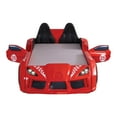 Furniture of America Dash Kids Plastic Twin Race Car Bed with LED and ...