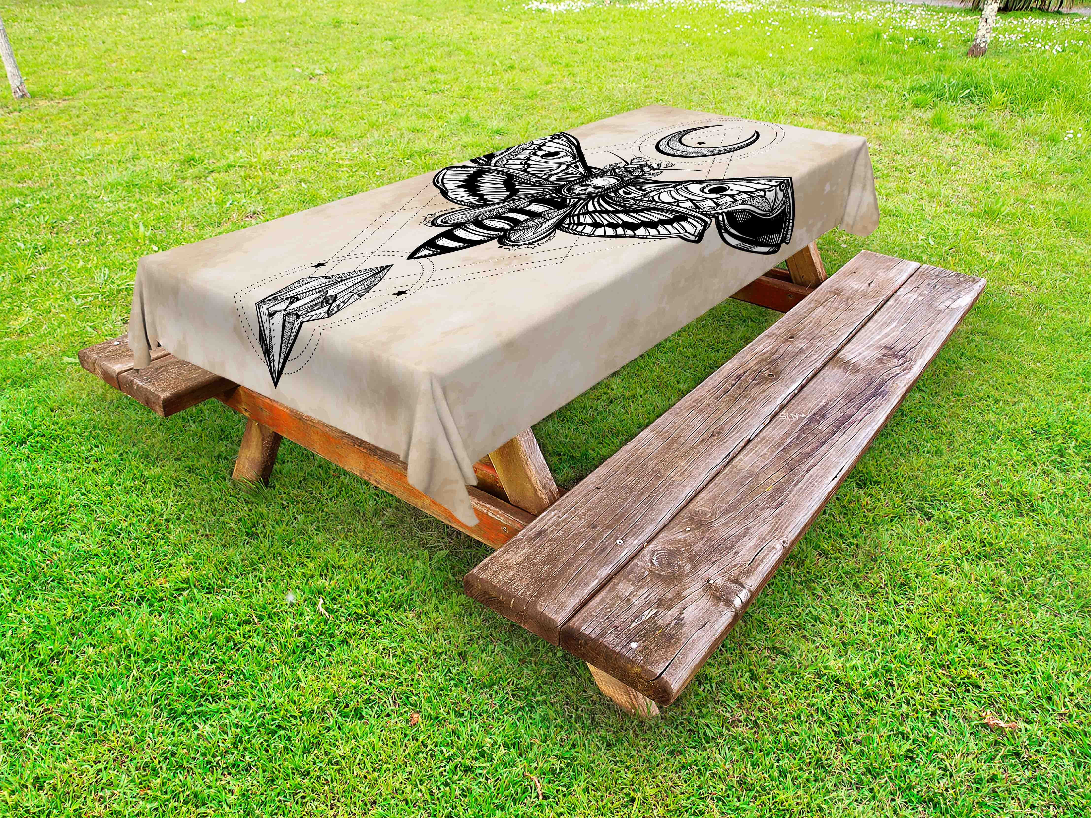 Fantasy Outdoor Tablecloth, Dead Head Hawk Moth with Luna and Stone ...